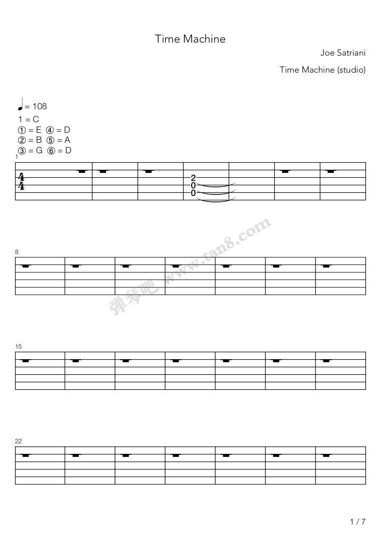 吉他谱 - Time Machine